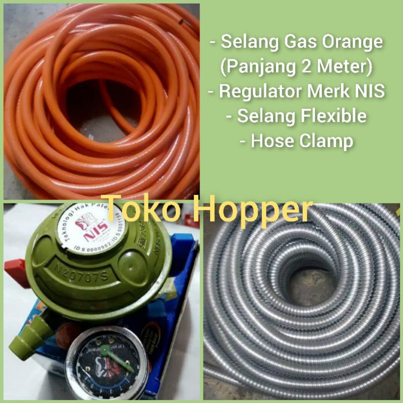 Jual Paket Selang Gas + Flexible Panjang 2 Meter dan Regulator NIS ...