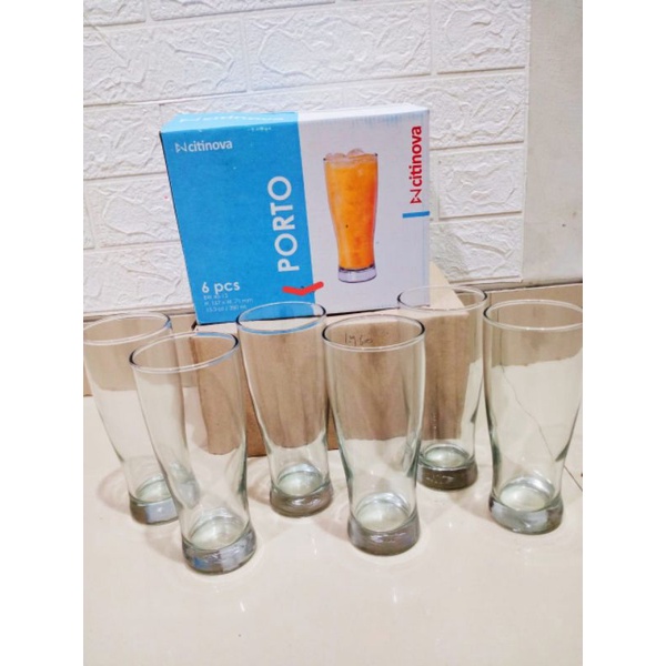 Jual (1 pcs )Gelas kaca /gelas jus/Gelas PORTO/ gelas BAMBO | Shopee ...