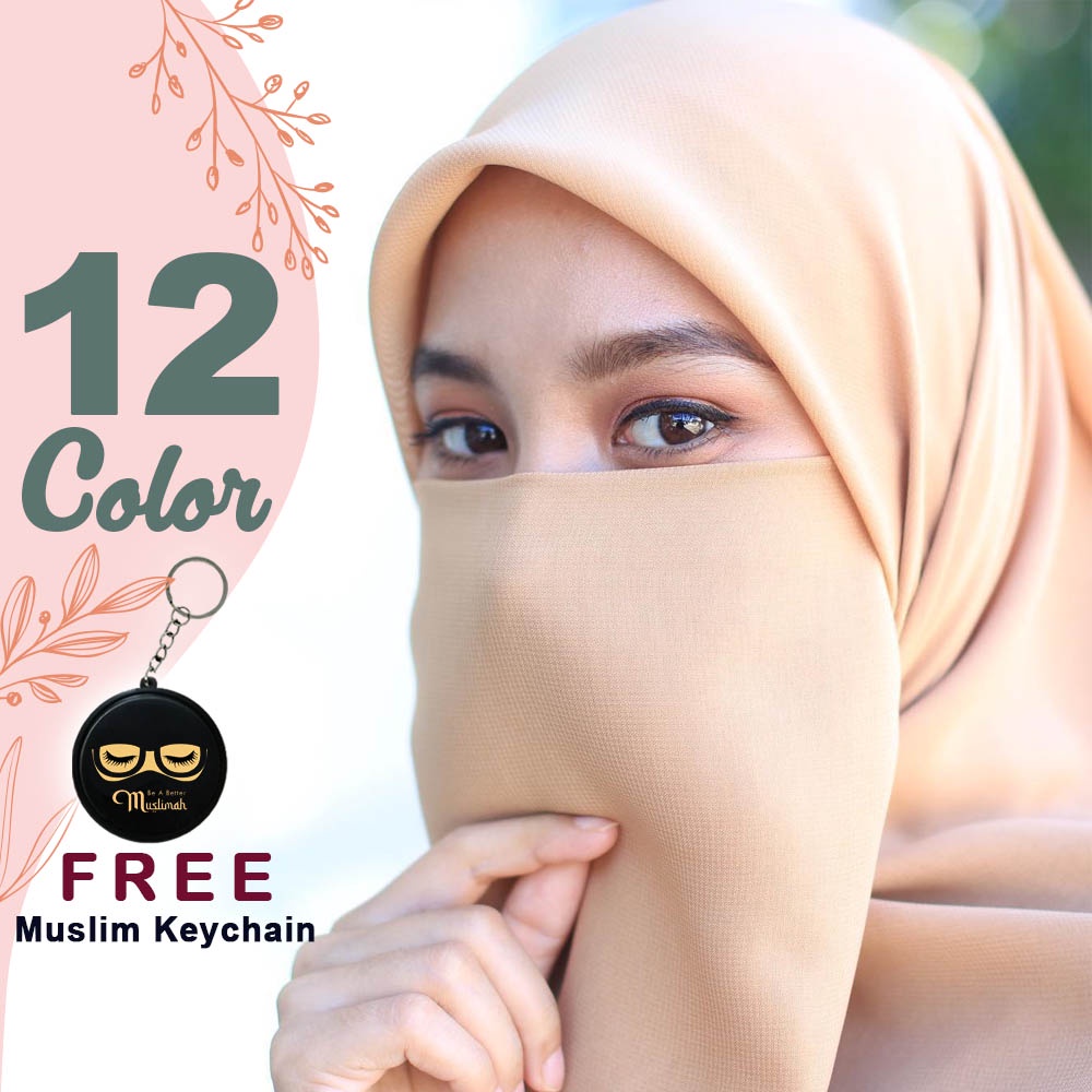 Jual Cadar tali 2 layer ceruty baby doll premium niqab tanpa jahitan bawah mata | Shopee Indonesia