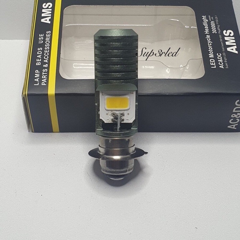 Jual LAMPU DEPAN SINAR KUNING AMS LED 2 SISI H6 M2A AC DAN DV | Shopee Indonesia