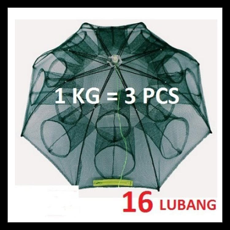 Jual Bubu Payung Ikan 16 Lubang Hole | Jaring Perangkap Jebakan ...