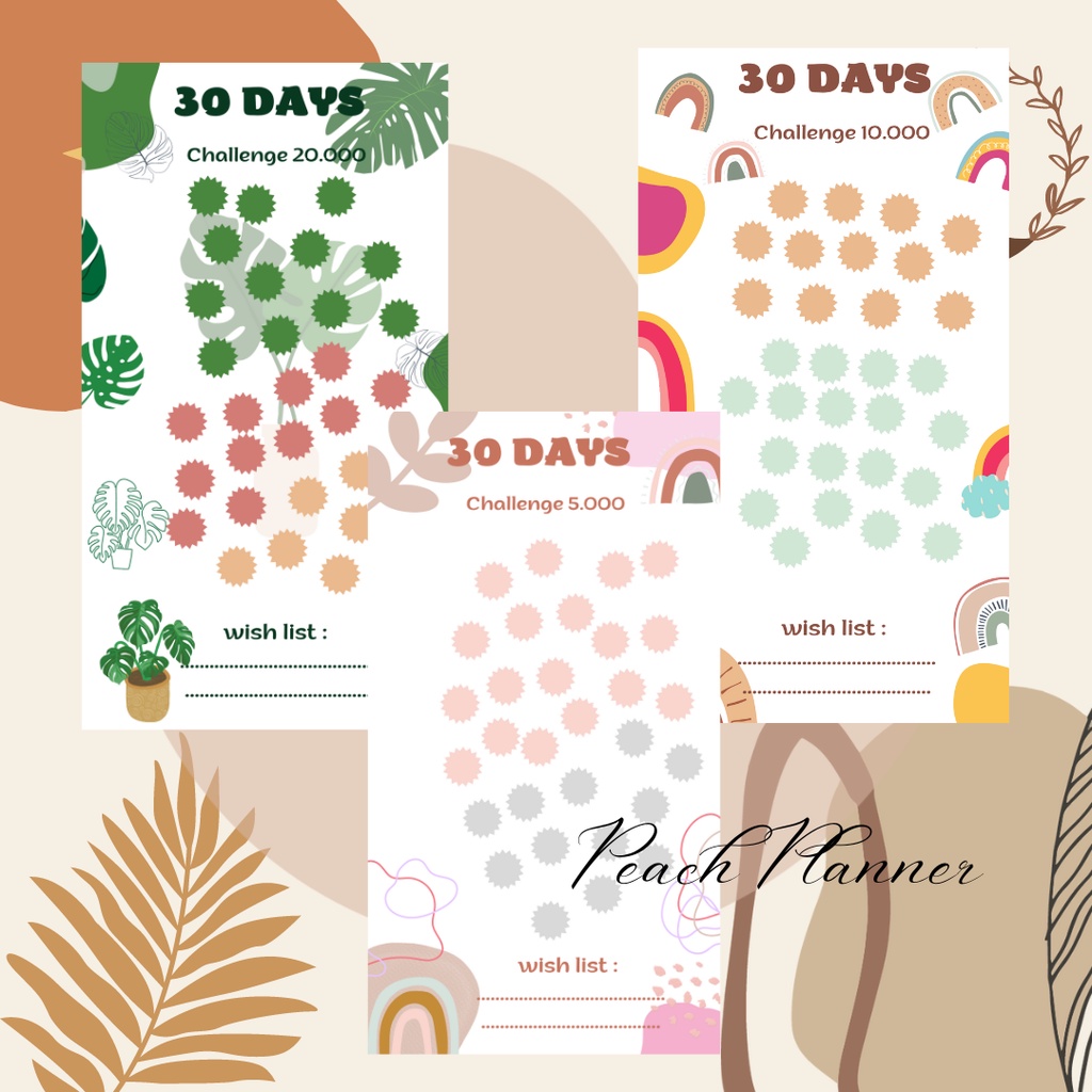 Jual ISI BINDER A6 SAVING CHALLENGE / KERTAS BINDER A6 TANTANGAN MENABUNG / LOOSE LEAF A6 ...