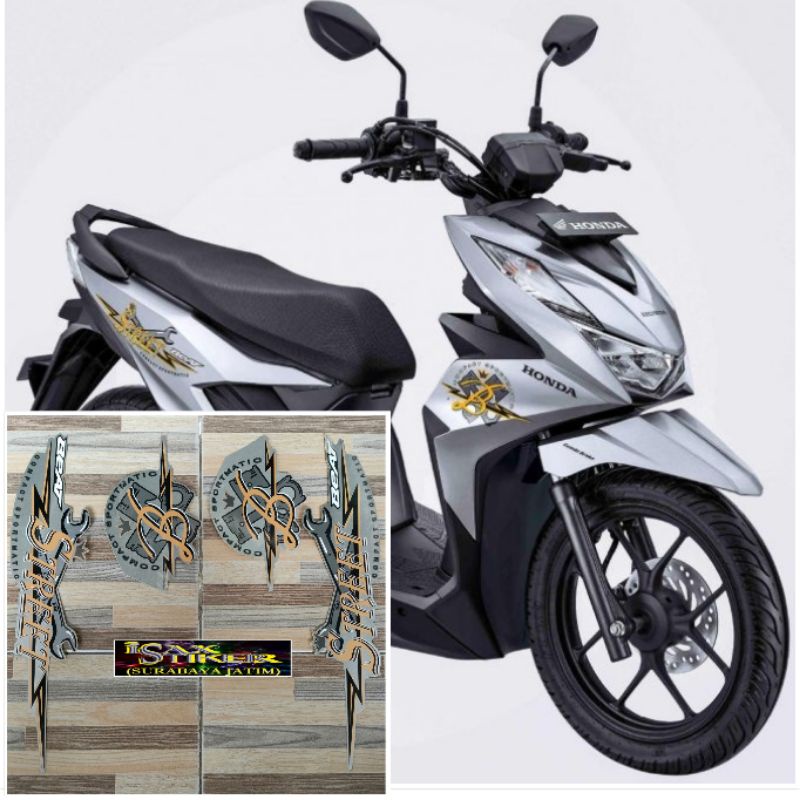 Jual striping original Honda beat street silver tahun 2020 2021 ...
