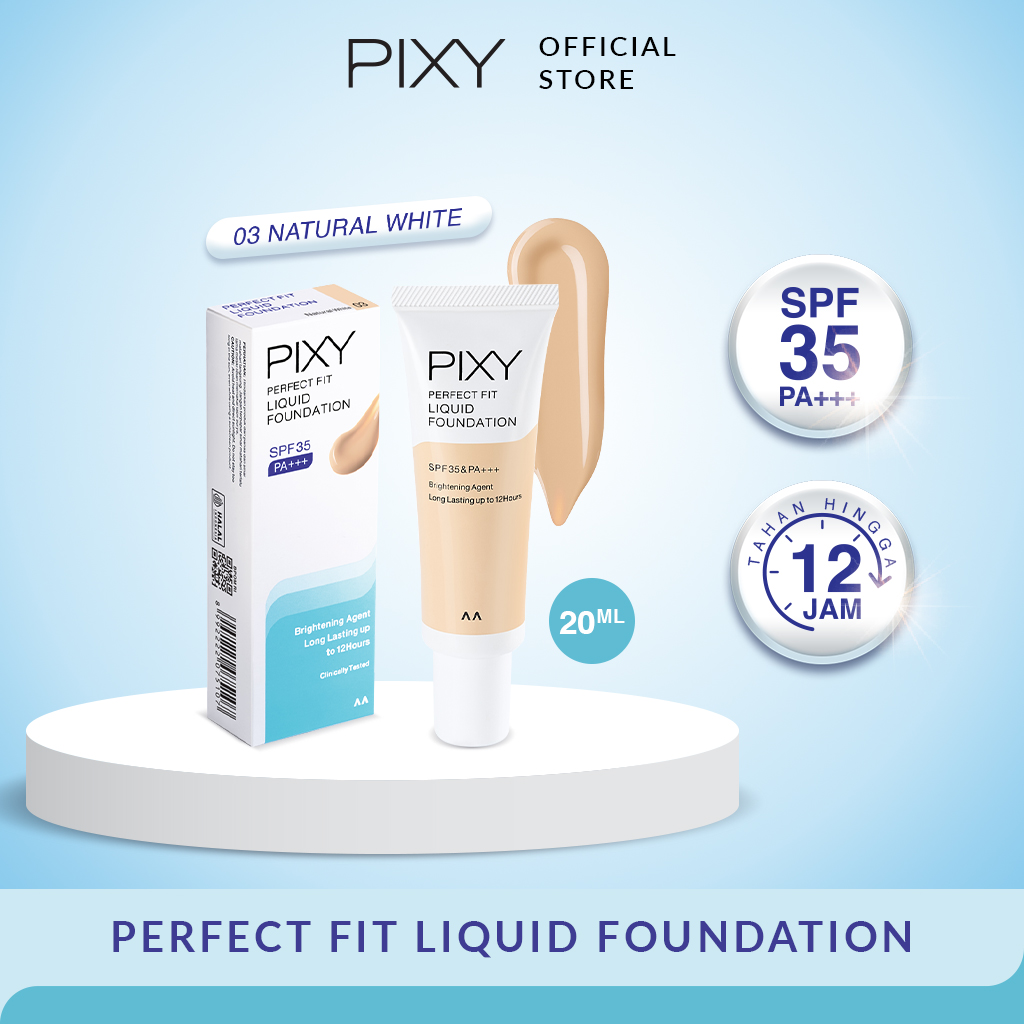 Jual PIXY Perfect Fit Liquid Foundation 03 Natural White | Shopee Indonesia