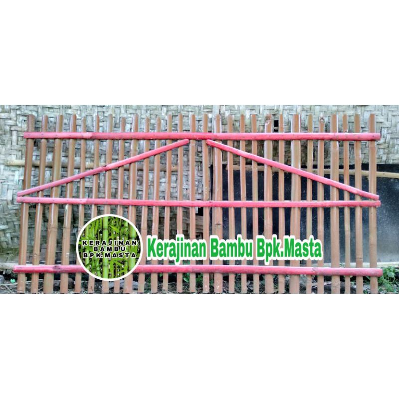 Jual Pagar Bambu Motif Warna Coklat Merah Ukuran P100cm X T50cm ...