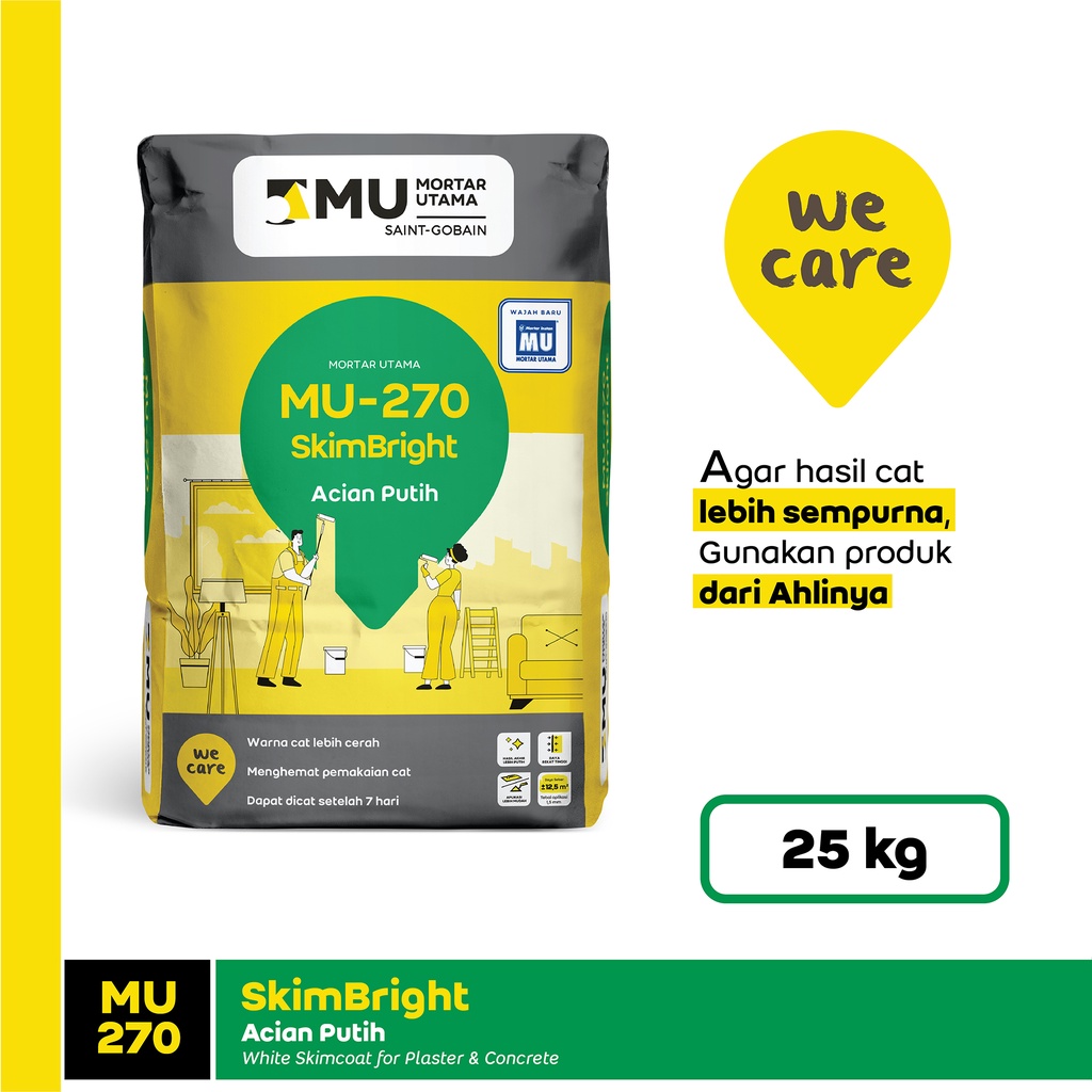 Jual Mortar Utama MU-270 SkimBright Acian Putih 25Kg | Shopee Indonesia