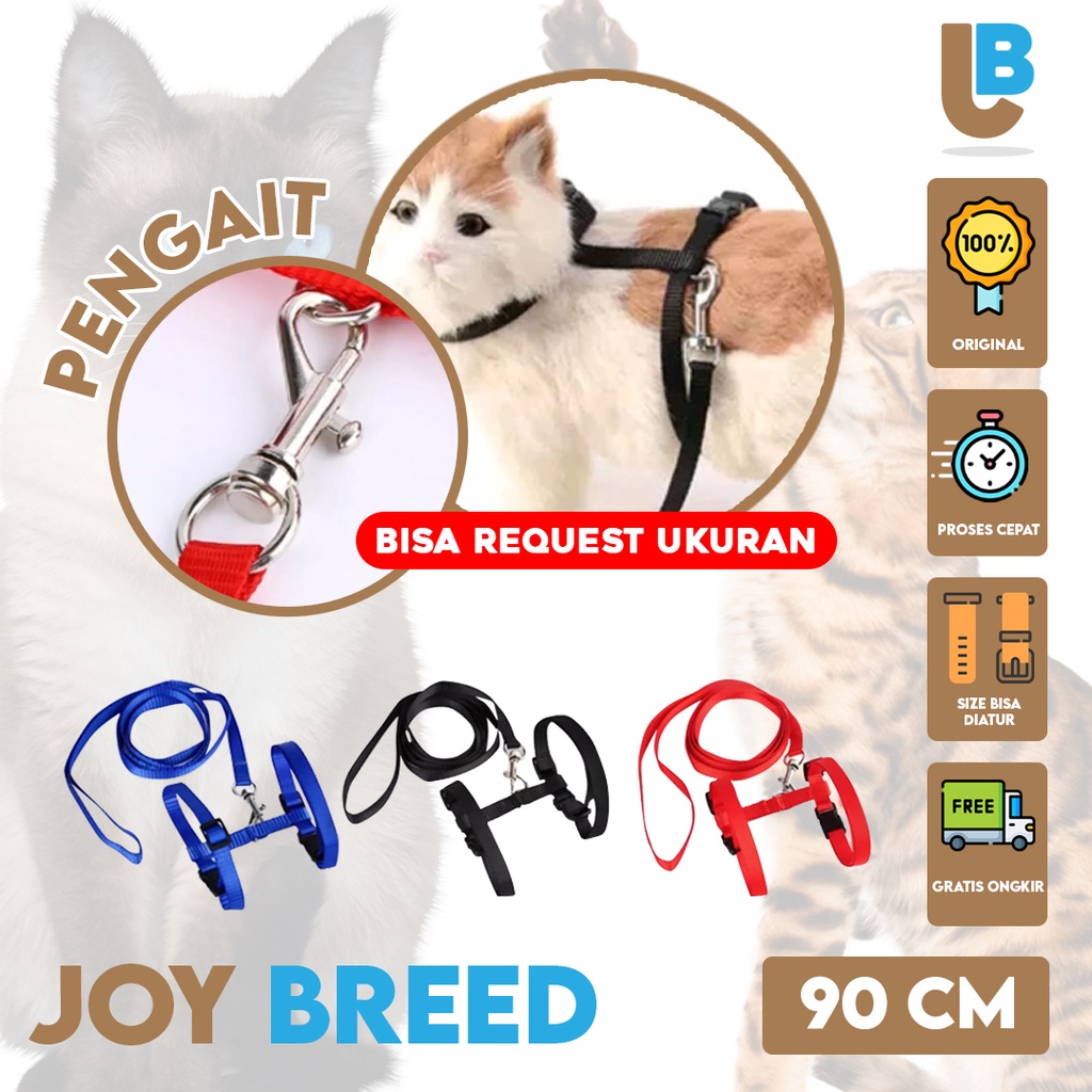 Jual TALI TUNTUN KUCING HARNESS KUCING MODEL H PANJANG TALI 90CM ...