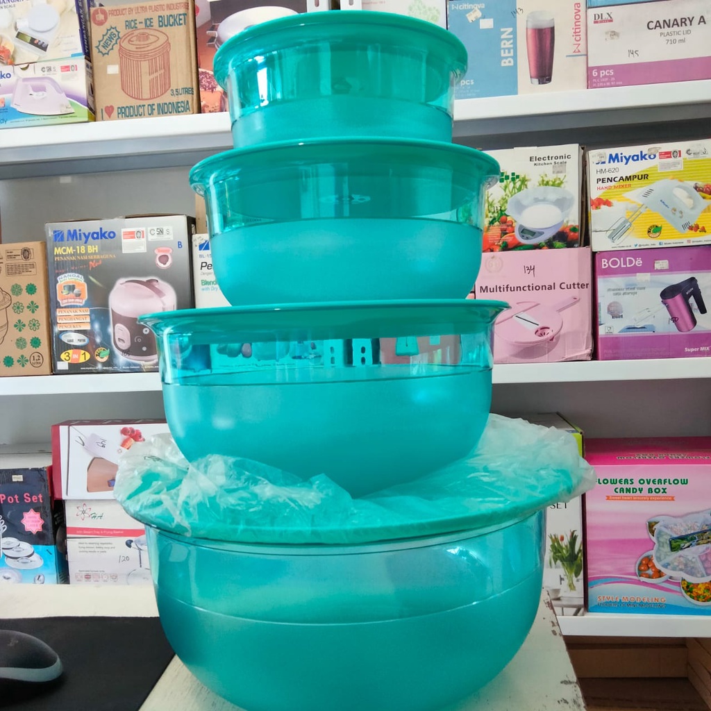 Jual Classy Crystalline Tupperware Set Dengan Inner Box - Biru | Shopee ...