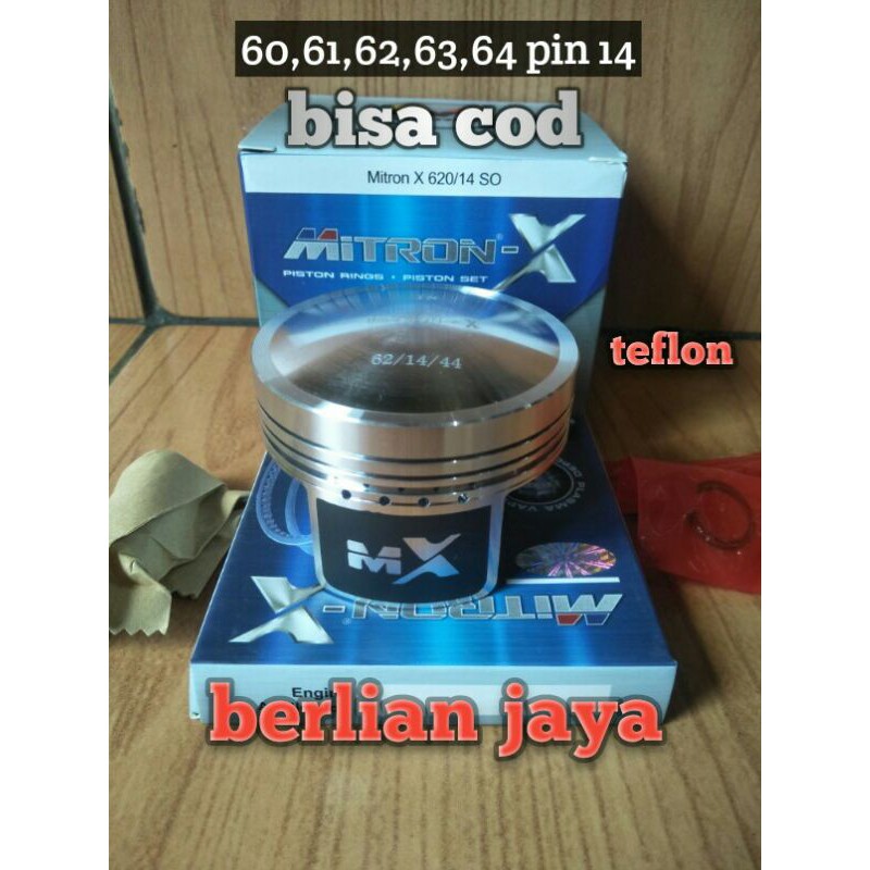 Jual seher/piston kit mitron uk 60,61,62,63,64 pin 14 teflon | Shopee ...