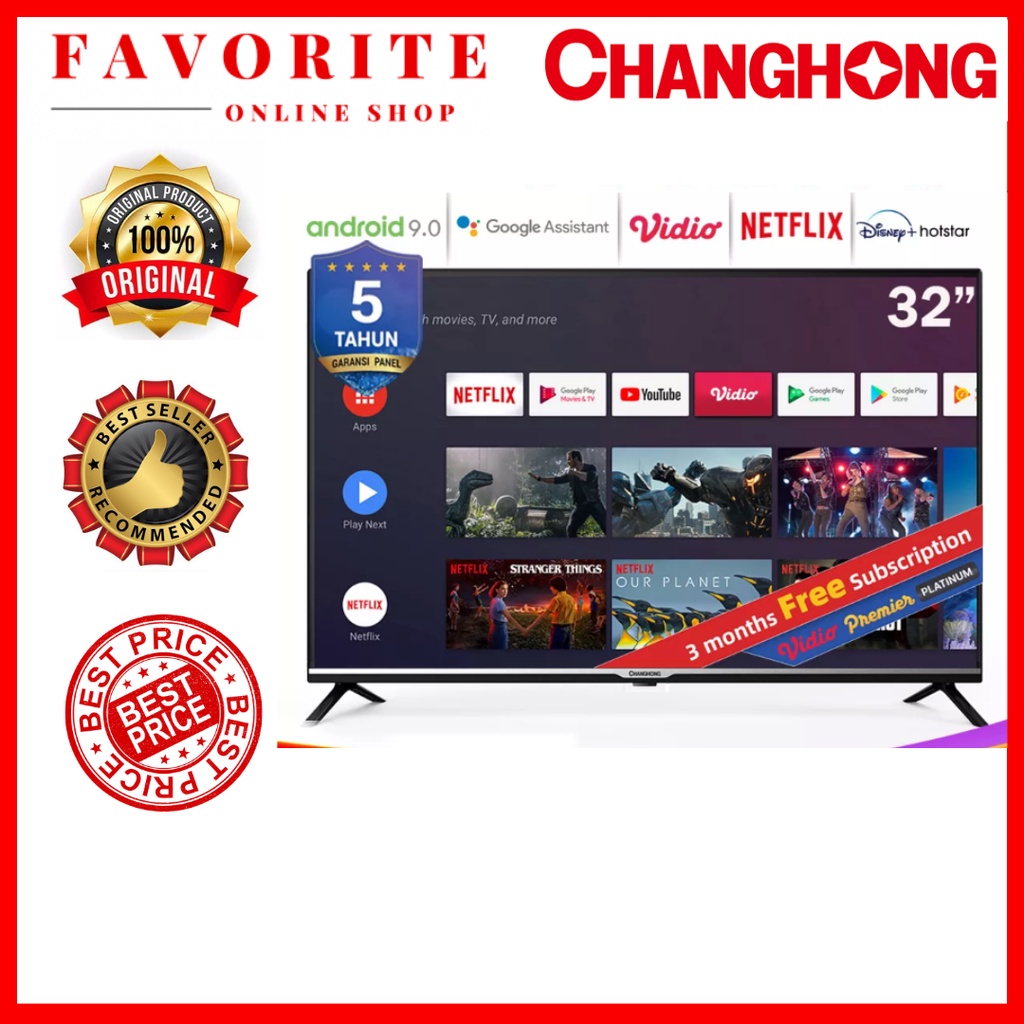 Jual LED CHANGHONG 32 INCH L32H4 ANDROID SMART DIGITAL LED TV FHD | Shopee Indonesia