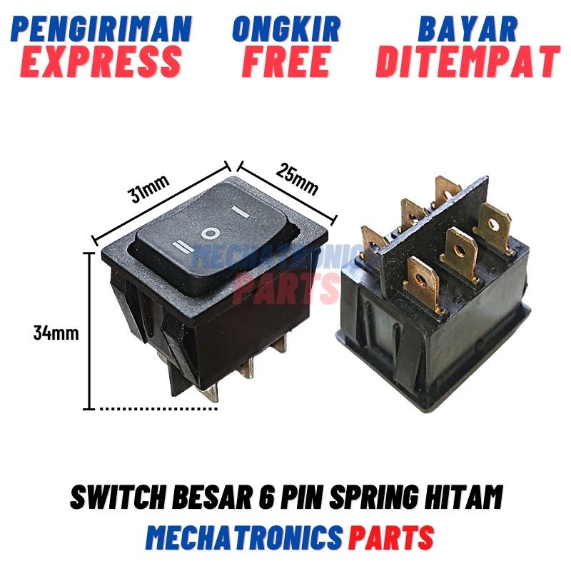 Jual [SWI-9110] SWITCH BESAR 6 PIN SPRING HITAM | Shopee Indonesia