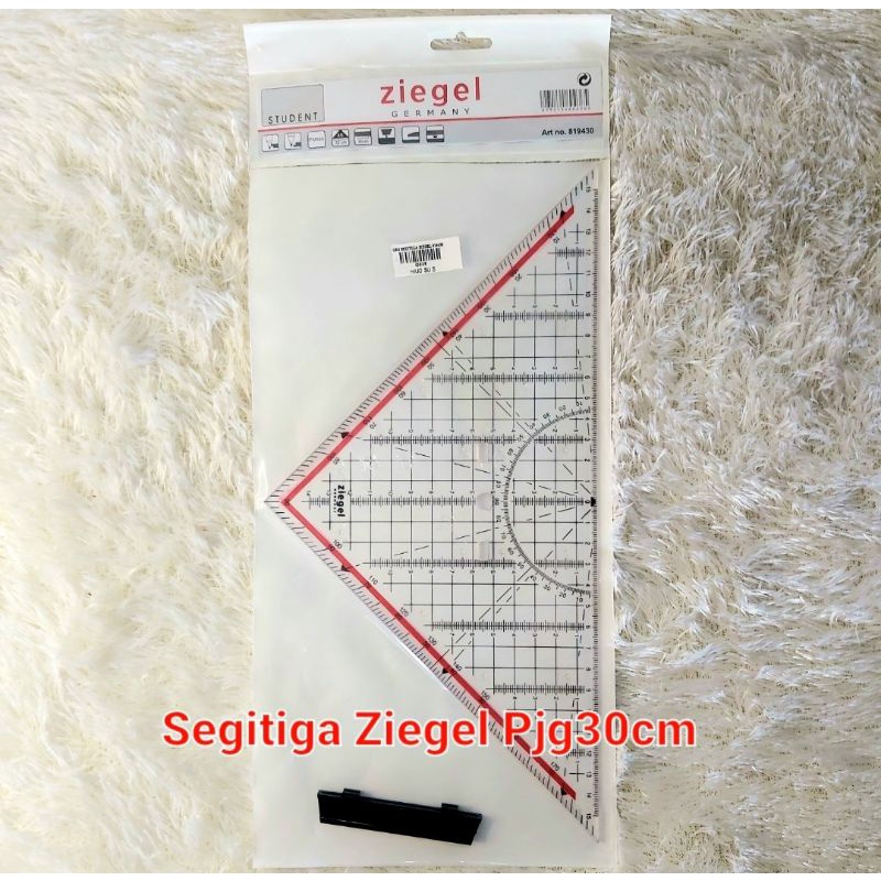 Jual Penggaris/Garisan/Mistar Segitiga Ziegel 819430(Ada Pegangan) Pjg ...
