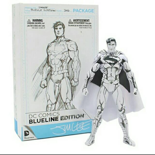 Jual DC Blue Line Comics Edition Superman Black and White Figure ...