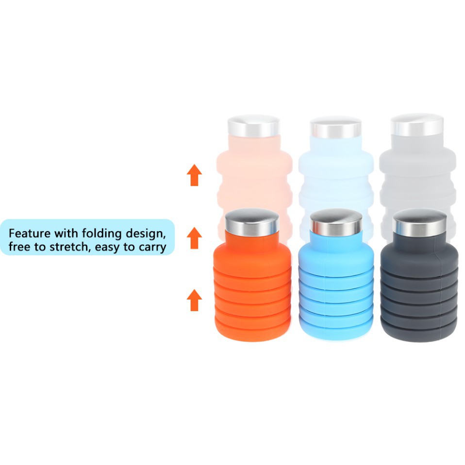 Jual Botol Minum Lipat Silikon Portable Flexibel BPA Free 500-580 ml ...