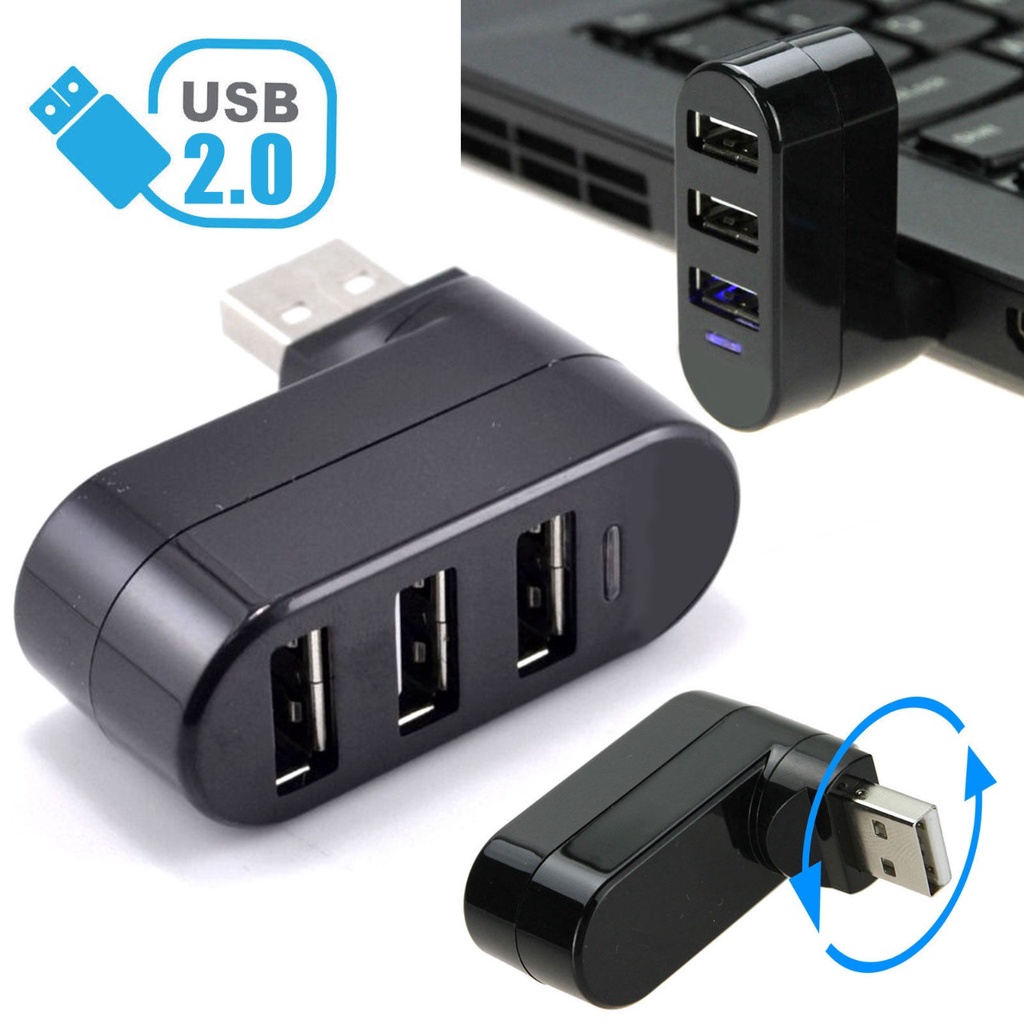 Jual Usb 2.0 hub NB 3 port 180 degree rotation direct 480Mbps for pc ...