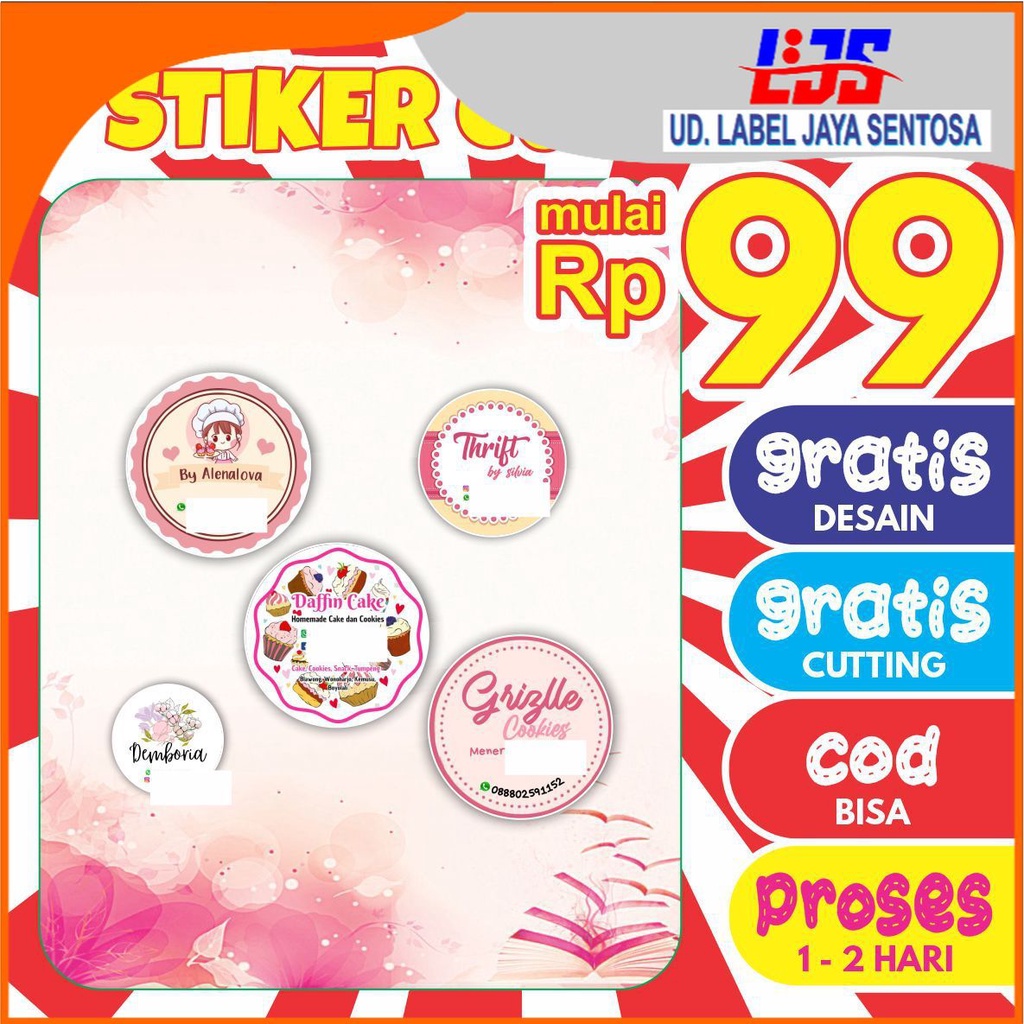 Jual Print CETAK STIKER LABEL OLSHOP MAKANAN MINUMAN MURAH SUDAH ...