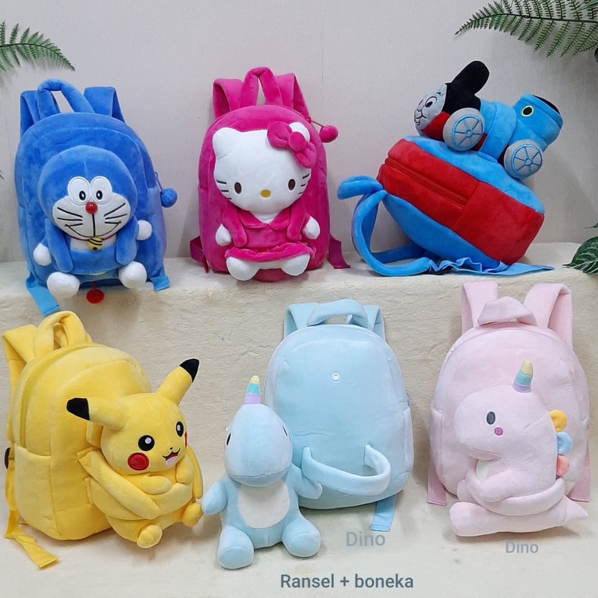 Jual Tas Ransel Boneka Doraemon Dinosaurus Pikachu Thomas/Backpack/Tas ...