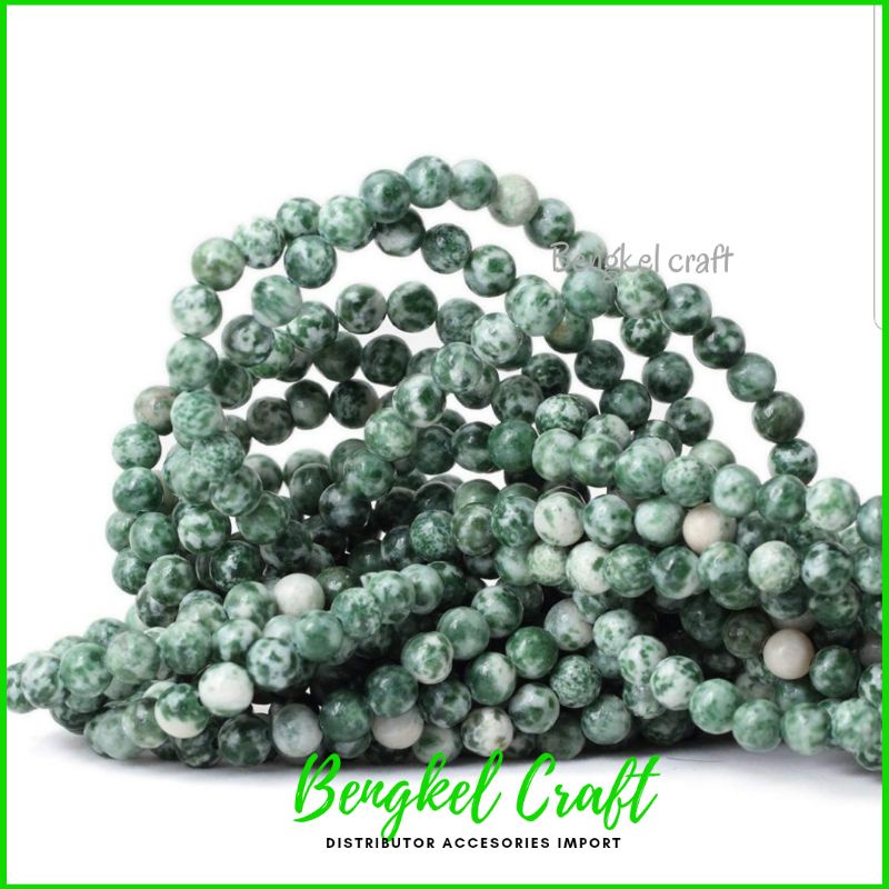 Jual Manik Batu Alam Green Dot Spot Kuarsa Giok Rubby Tanzanian ...