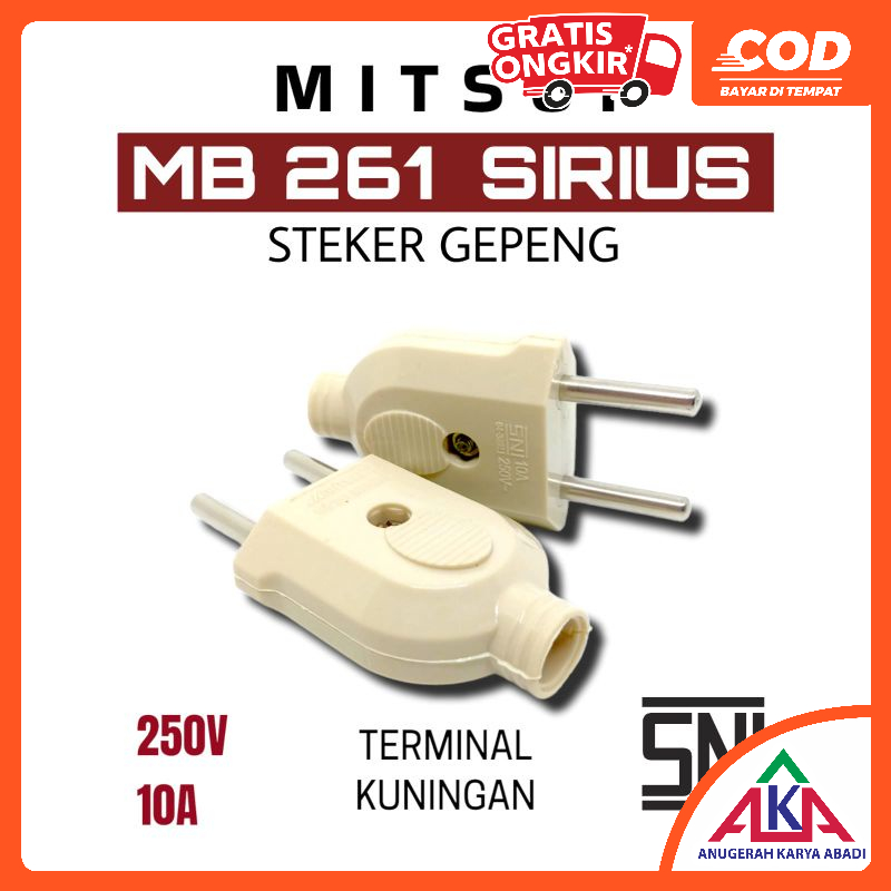 Jual Steker Gepeng Baut MITSUI SIRIUS Colokan Listrik SNI | Shopee ...