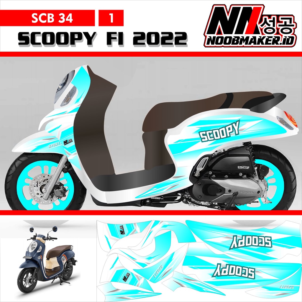 Jual SCB 34 DECAL STICKER SCOOPY FI 2021 - 2022 SPORTY | Shopee Indonesia