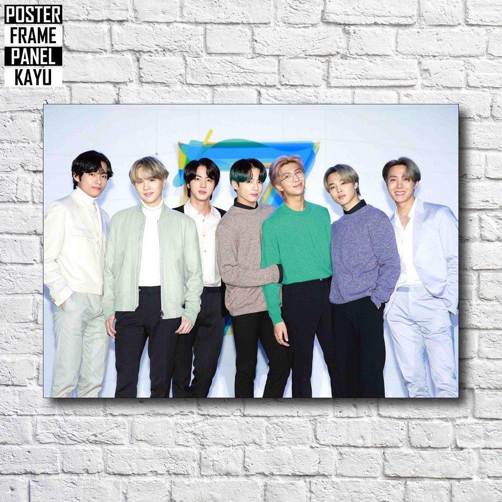 Jual Poster BTS Global Press Conference Map Of The Soul 7 Frame Kayu ...