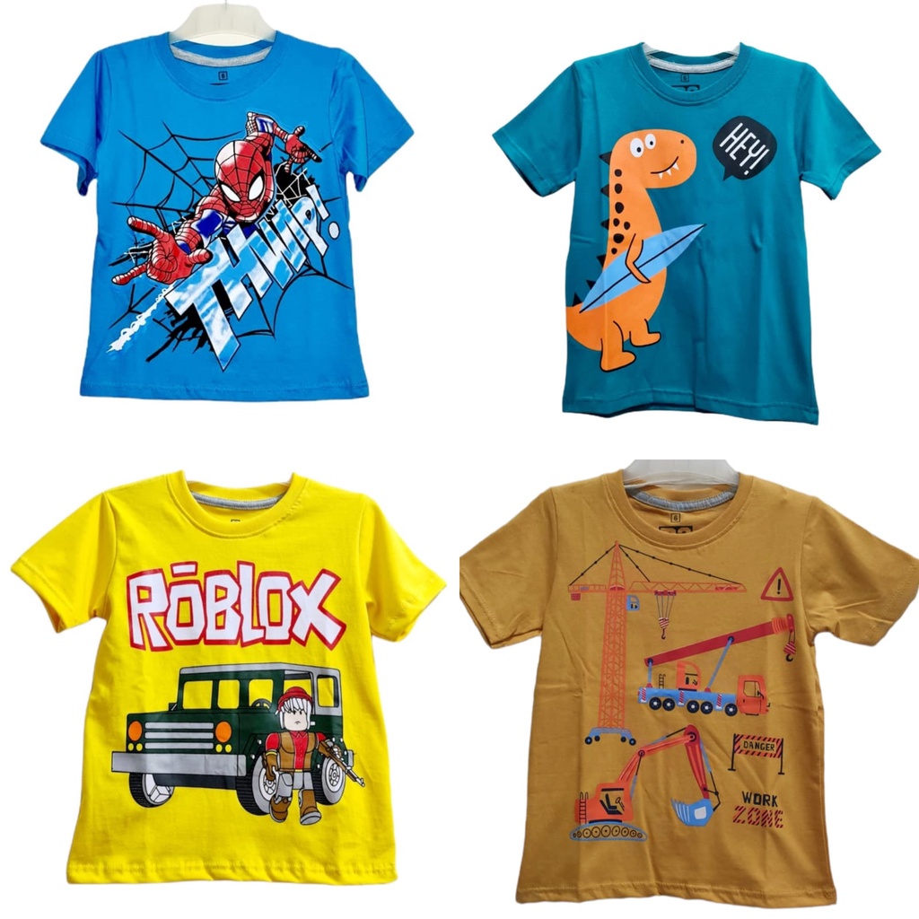 Jual KAOS ANAK LAKI MOBIL ROBLOX KUNING & DINO HI TOSCA & SPI-DERMAN ...