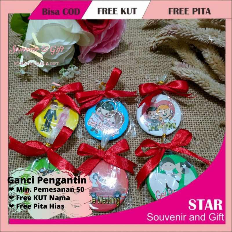 Jual SOUVENIR GANTUNGAN KUNCI PIN + PEMBUKA BOTOL GAMBAR PENGANTIN ...