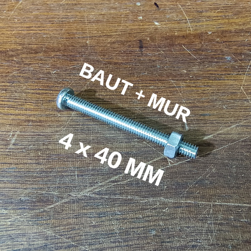 Jual Baut Mur 4x40mm Silver Lubang (+) | Shopee Indonesia