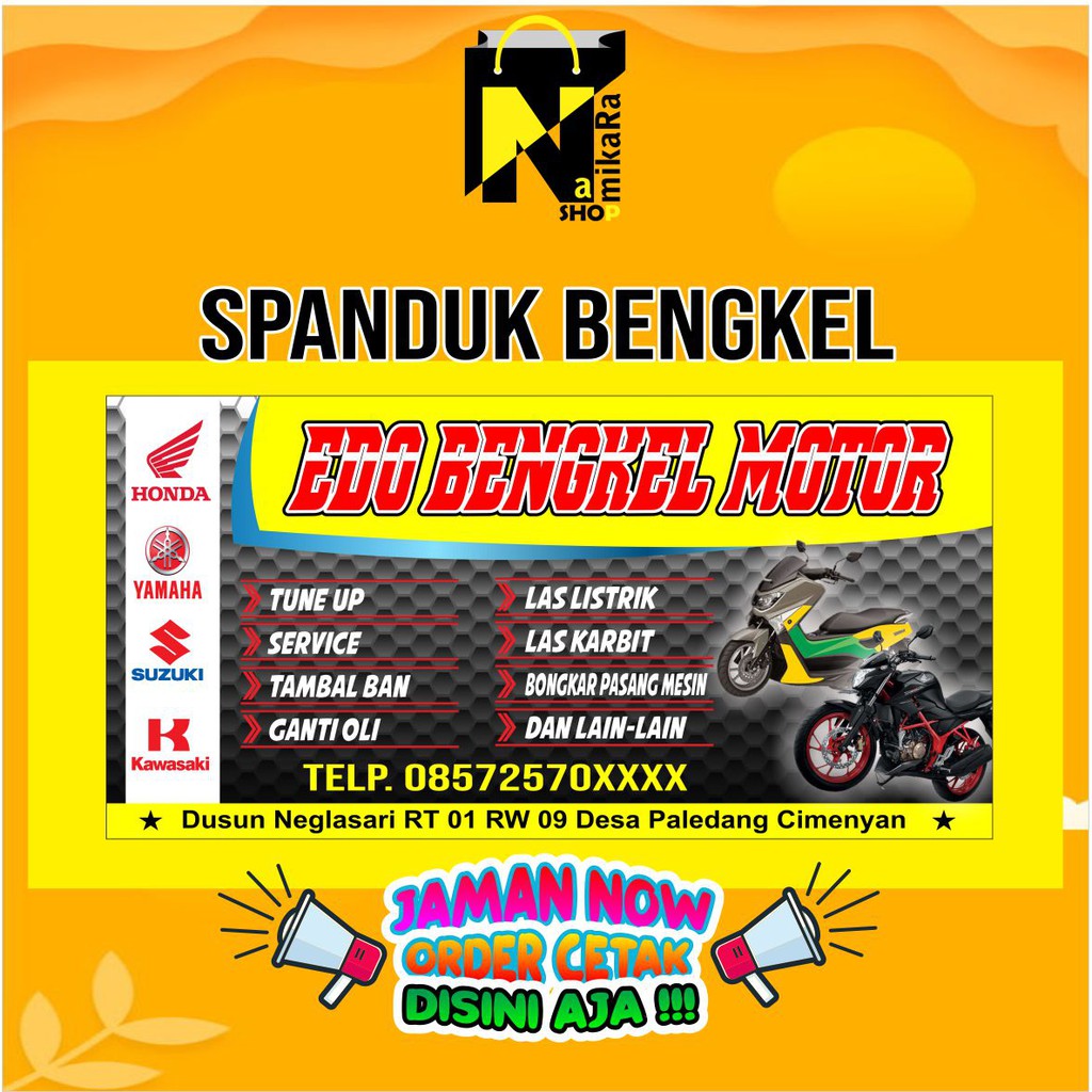 Jual SPANDUK BANNER BACKDROP BENGKEL MOTOR terbaru UKURAN 2X1 /bisa ...