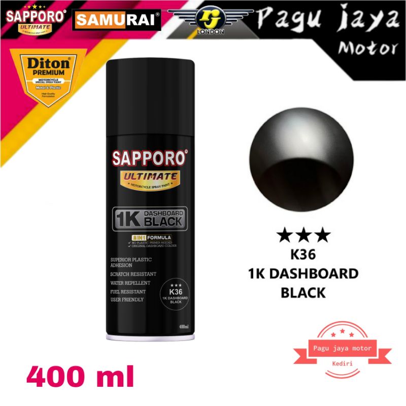 Jual sapporo ultimate 1K DASHBOARD BLACK HITAM K36*** 400ml cat semprot spray paint pilok pilox ...