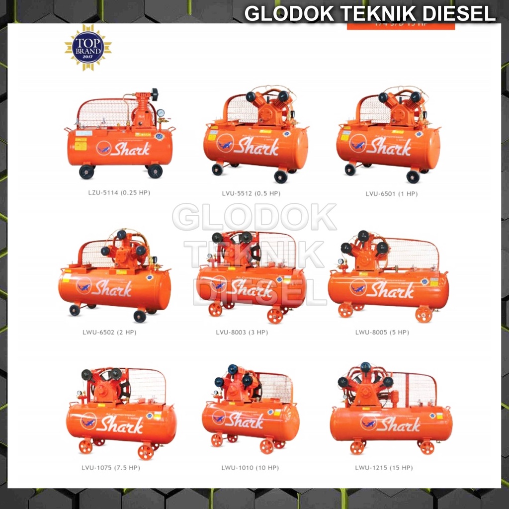 Jual Shark Bare Air Compressor 5 HP Kepala Kompresor Head pump ORIGINAL ...