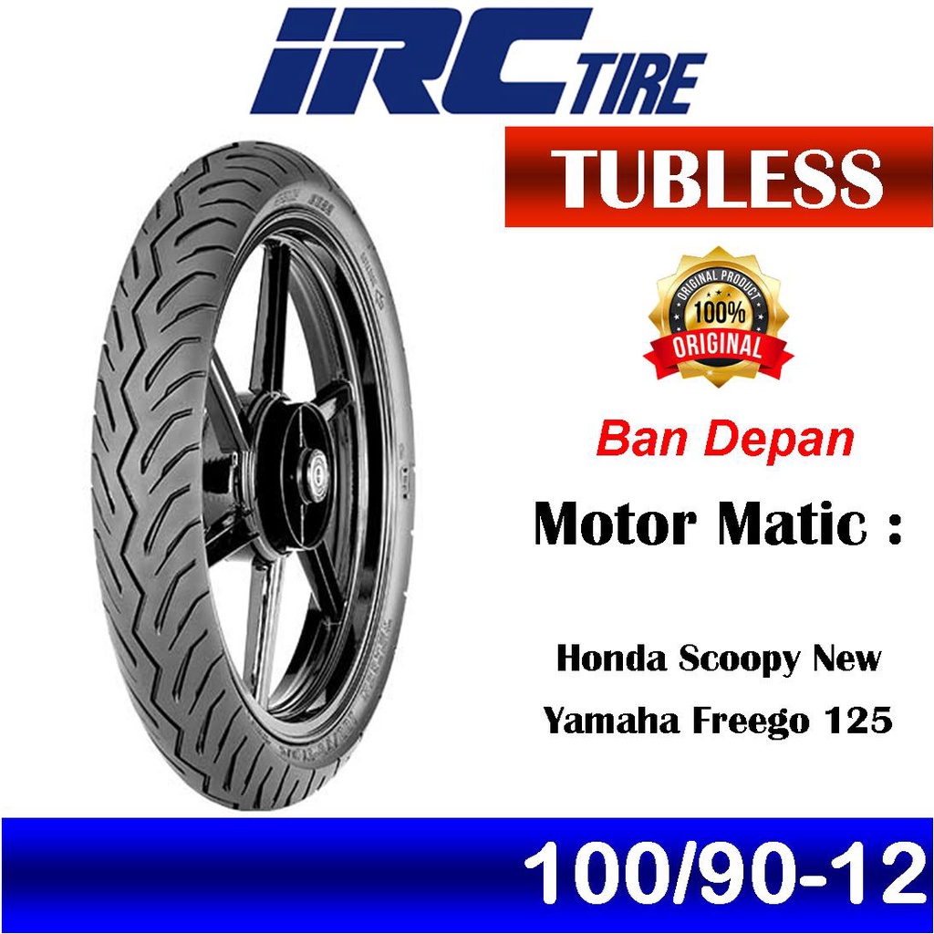 Jual Ban Motor Scoopy Depan IRC UKURAN 100/90 Ring 12 Tubless/ Tubeless | Shopee Indonesia