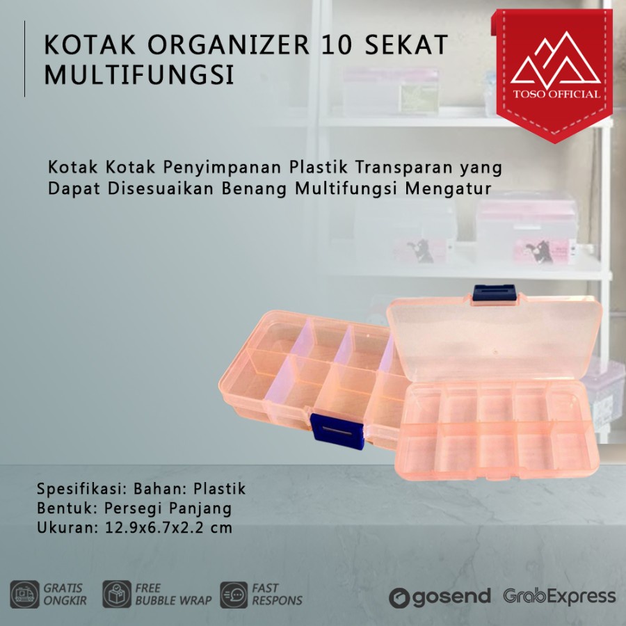 Jual KOTAK ORGANIZER 10 SEKAT BOX MULTIFUNGSI KOTAK OBAT KOTAK ...