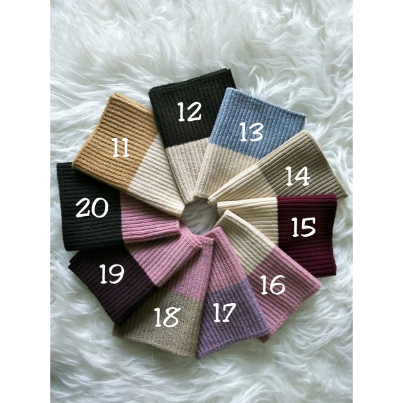 Jual ciput rajut 2 tone ciput rajut premium 2 warna salur | Shopee ...