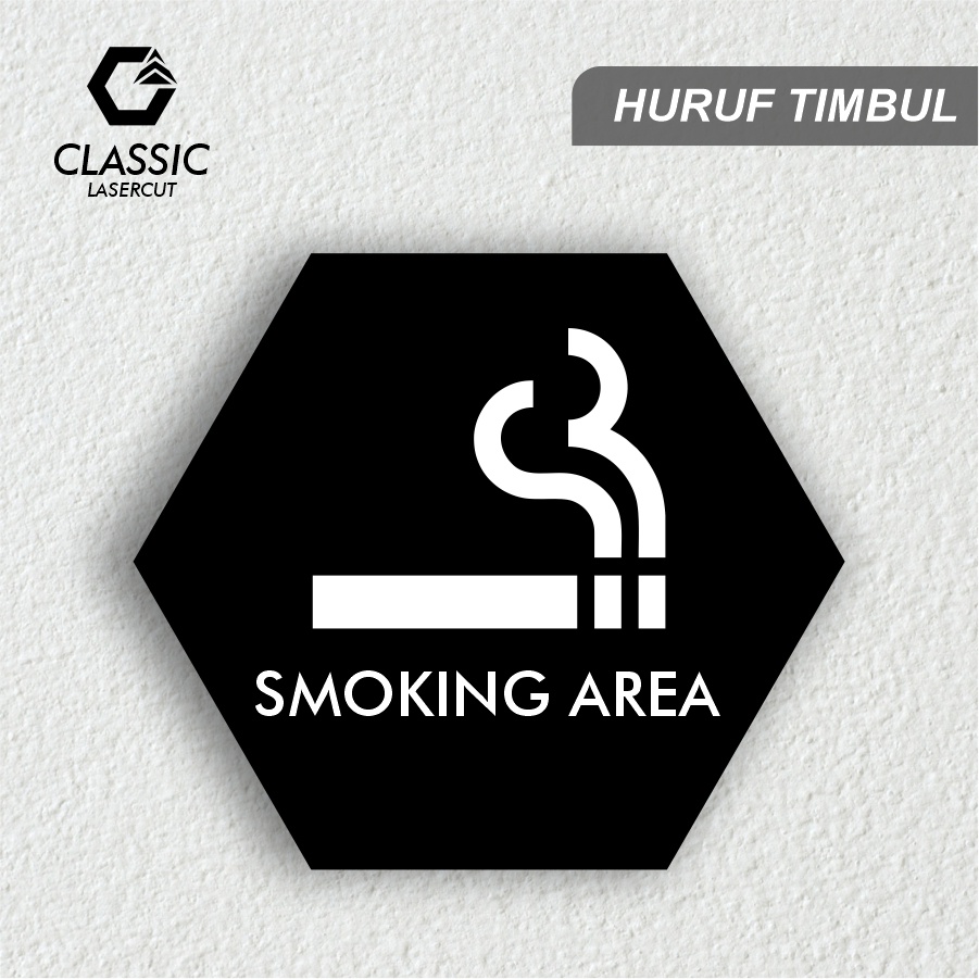 Jual Sign Board Smoking Area / Sign Board Acrylic / Papan Nama ...