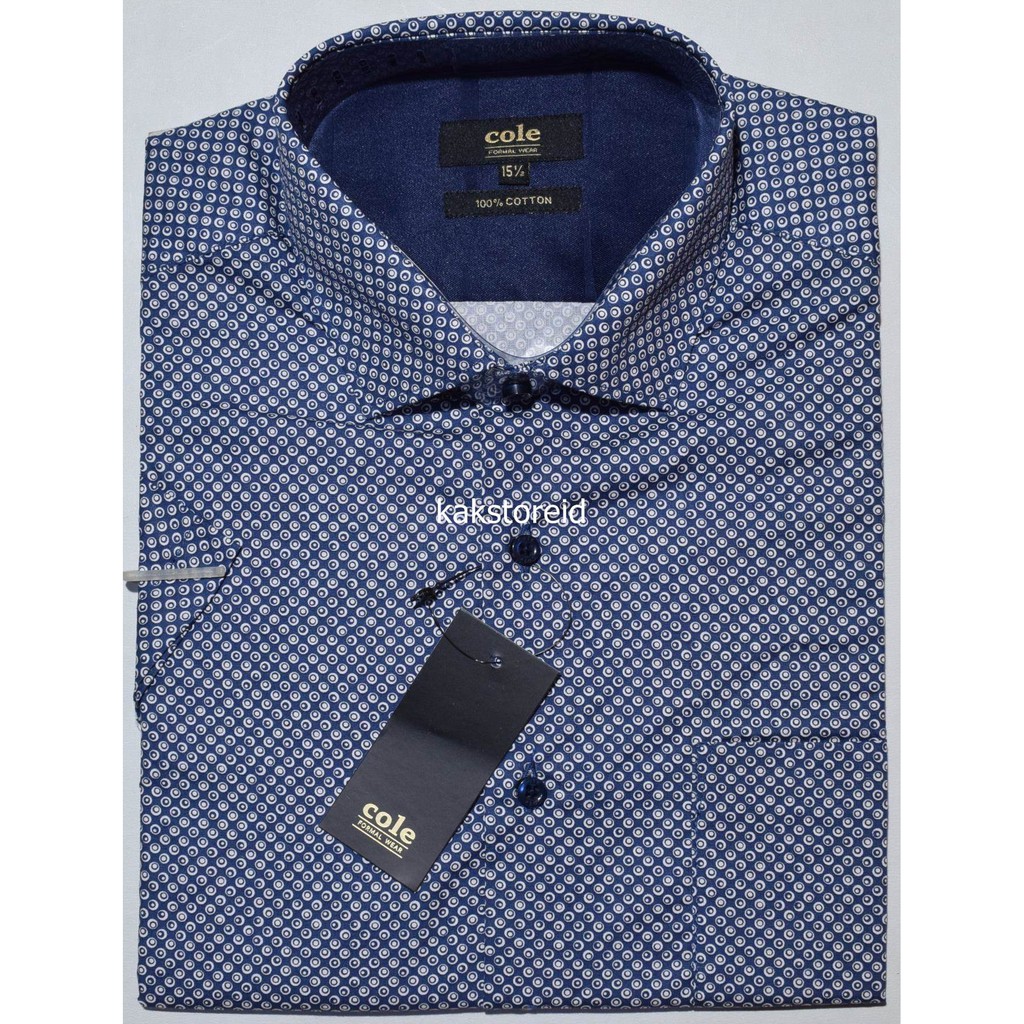 Jual Kemeja Pria COL* Lengan Pendek Navy Motif Slimfit COS 99 Kemeja Murah | Shopee Indonesia