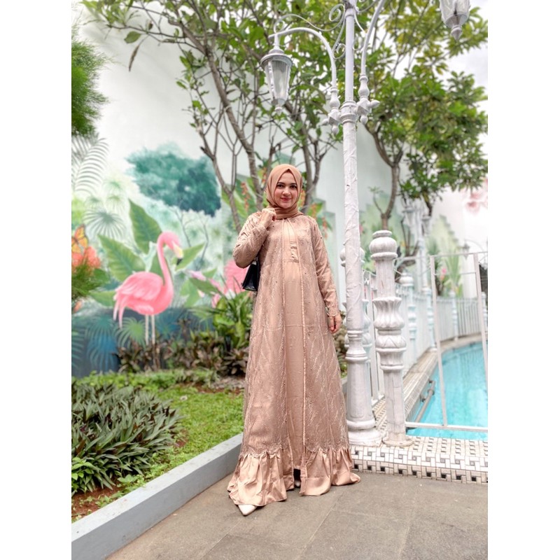 Jual Restock Bhian Dress / Full tulle / Gamis brukat / Busui Friendly ...