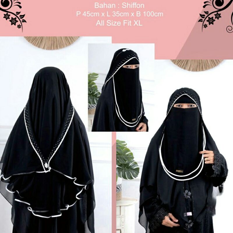 Jual niqab butterfly flowers cadar yaman niqob murah nikop cantik cadar ...
