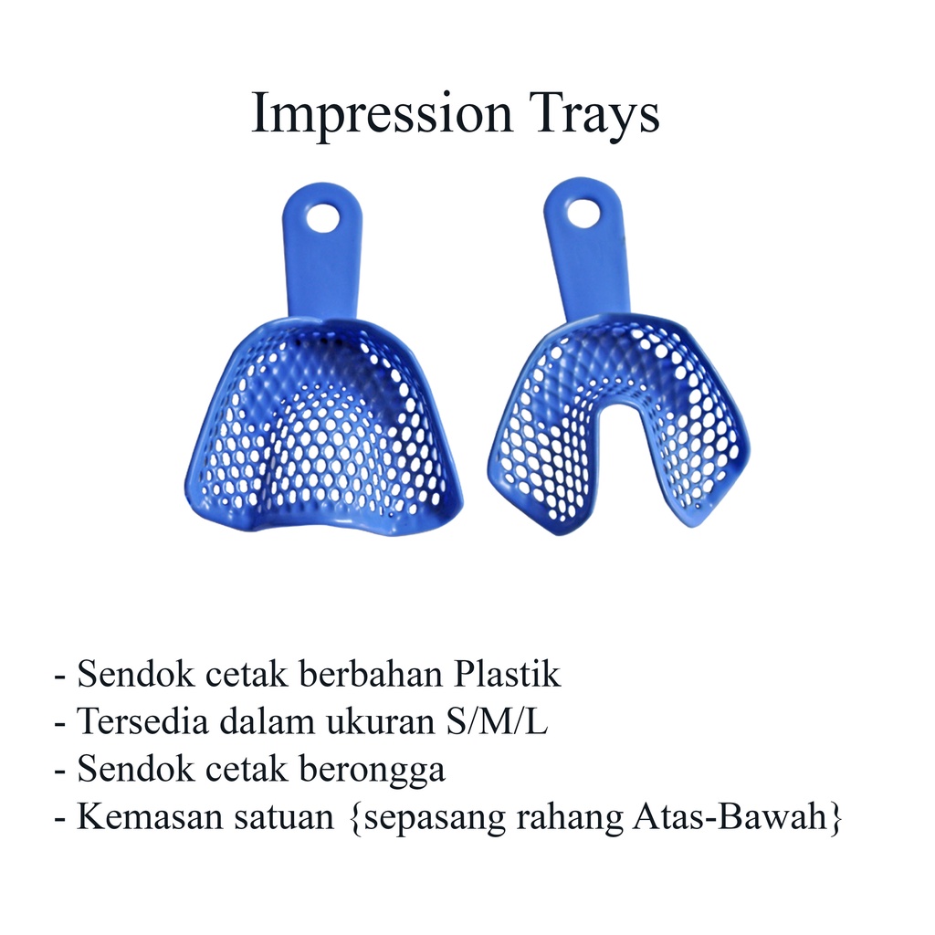 Jual IMPRESSION TRAY BIRU (SENDOK CETAK FULL BIRU) | Shopee Indonesia