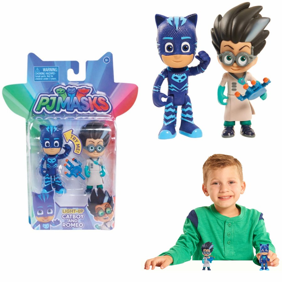 Jual PJ Masks Light Up Catboy And Romeo Figures Original / Figurine Cat ...