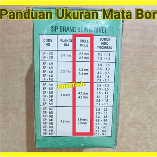 Jual "1 Dus (500pcs)" Paku Rivet Blind Rivet 4,8 mm 635 SIP 4,8 mm x 9 ...