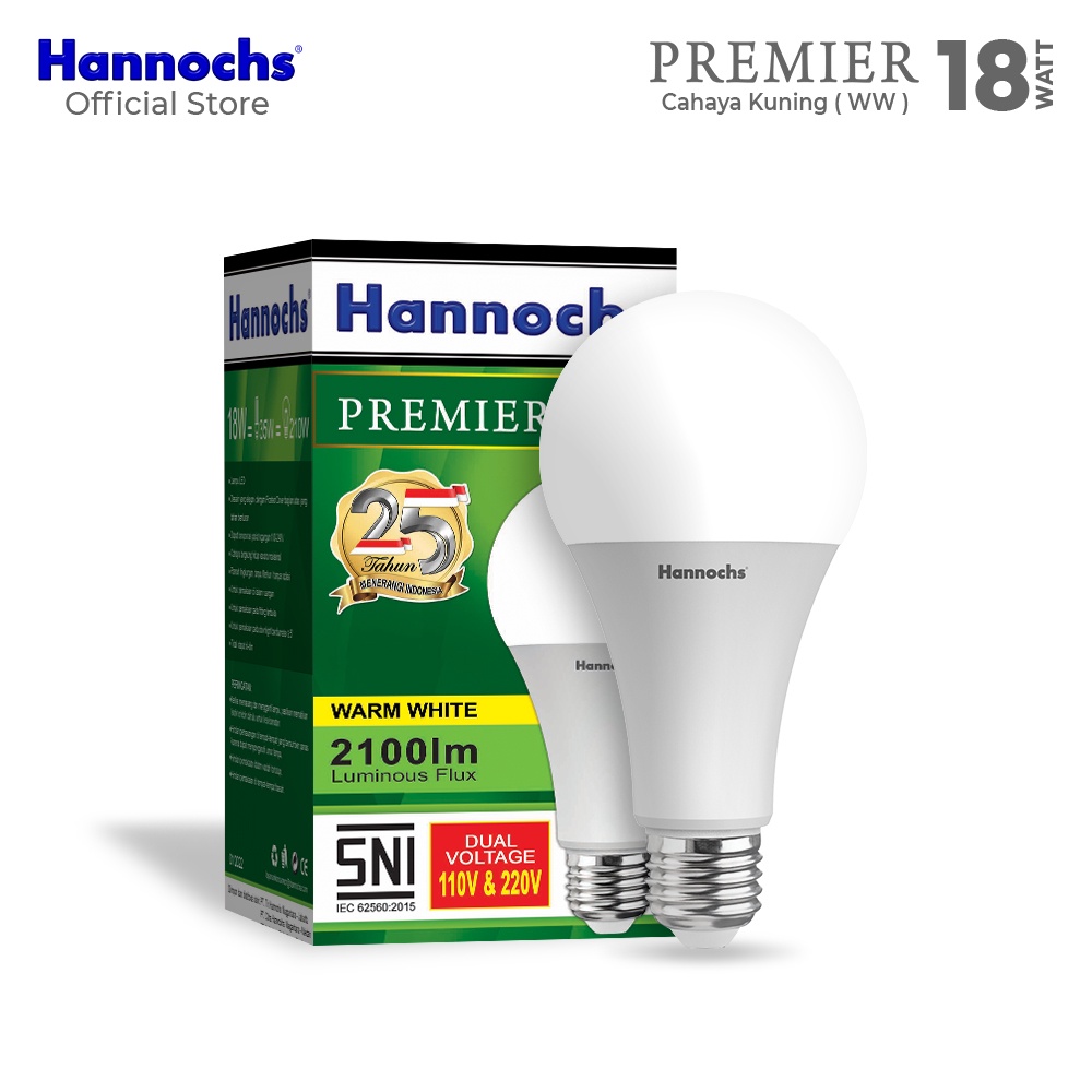 Jual Hannochs Lampu Bohlam LED Premier 18 watt Cahaya Kuning | Shopee ...