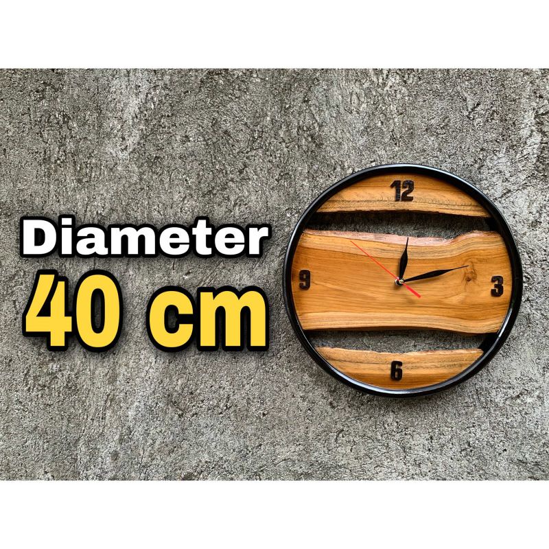 Jual JAM DINDING KAYU JATI ASLI BENTUK ALAMI DIAMETER 40 CM | Shopee ...