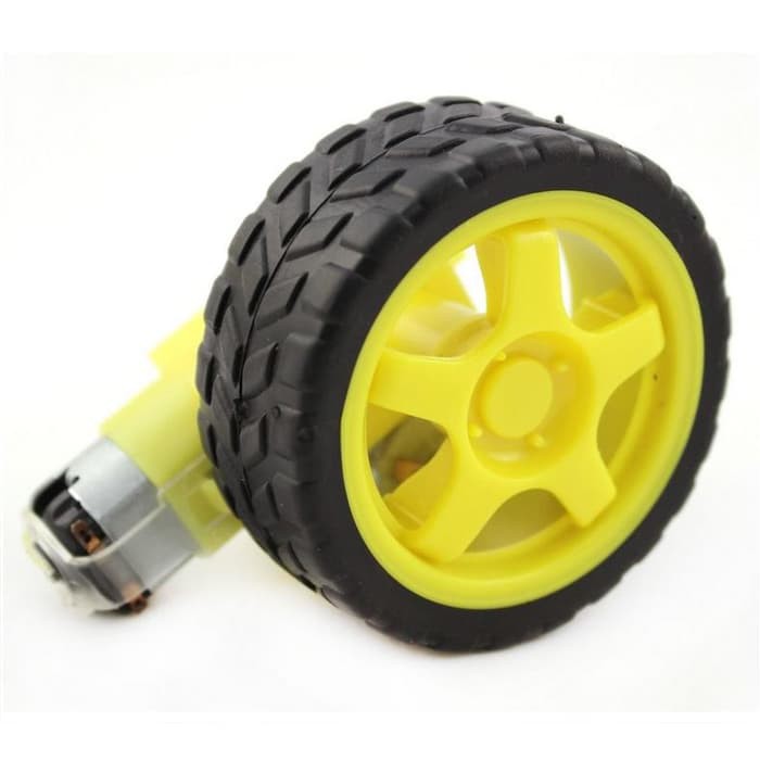 Jual Roda + Motor Gearbox Smart Car Robot Tyre 1:48 Gear Ratio Ban ...
