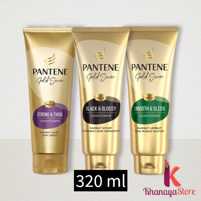 Jual Pantene Gold Series Conditioner 320ml 320 ml / Black & Glossy Strong & Thick Smooth & Sleek ...