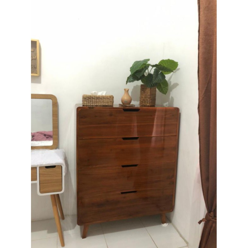 Jual lemari minimalis / drawer ukuran 90*40*110 bahan kayu solid bisa ...