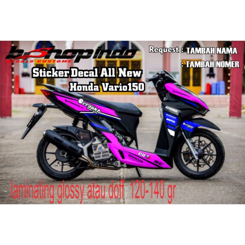 Jual Sticker Decal Vario New 150 Ungu variasi crank keren full body ...