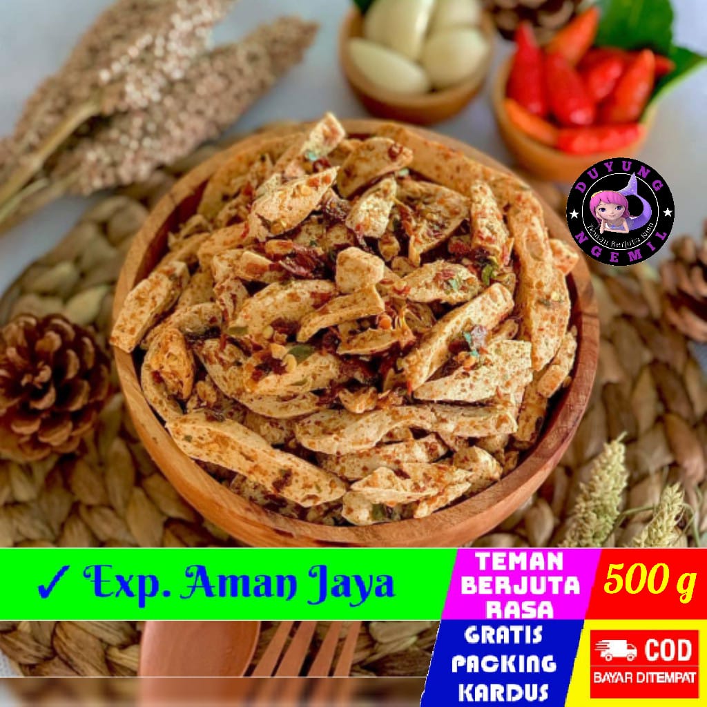Jual [500g] Basreng Stik Pedas Daun Jeruk - Duyung Ngemil - jajanan ...