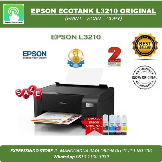 Jual EPSON ECOTANK L3210 ORIGINAL (PRINT – SCAN – COPY) | Shopee Indonesia
