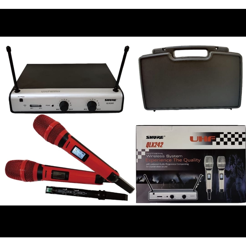 Jual mic wireless shure qlx 242 microphine handheld FREE KOPER | Shopee ...